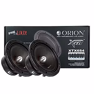 Orion XTX654 6.5” 4 OHM Series XTR Midrange Ferrite Magnet 350 Watts RMS 1400 Max Music Power Set of 2 Speakers