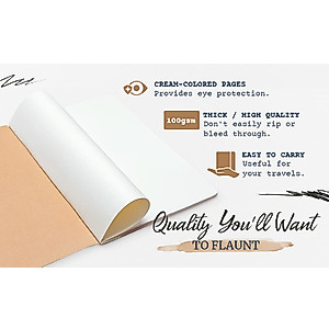 Fadyzon 1857 Sketchbook Bulk - 12 Pack, 64 Pages - A5 Plain Notebooks Set with 1 PVC folder and thick sheets (100 GSM) - Unlined soft cover Journals for Women, Girls, Men, and Kids. Travelers' Choice.