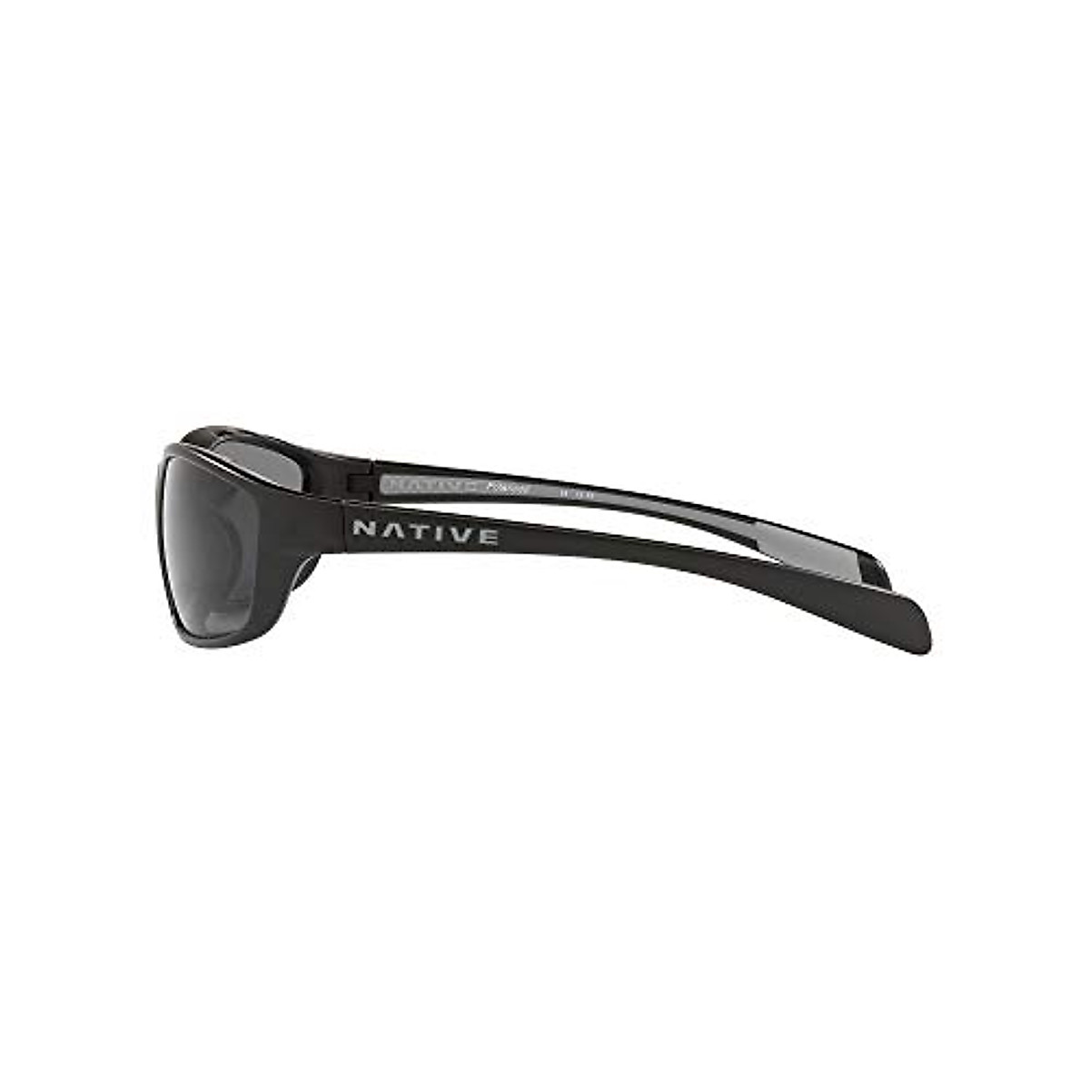 Native Eyewear Kodiak Polarized Rectangular Sunglasses, Matte Black/Gray, 60 mm