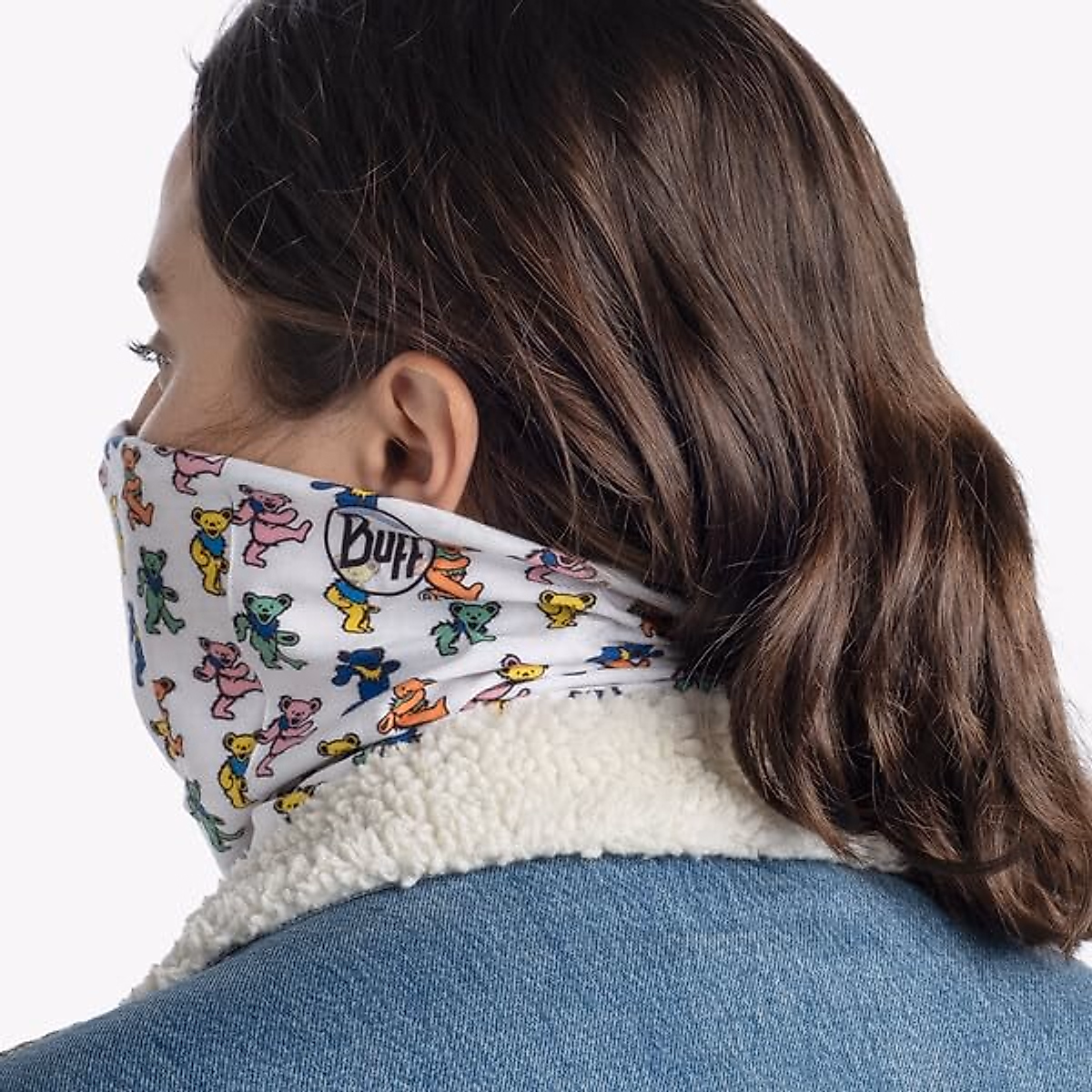 BUFF Original EcoStretch Neck Gaiter, UPF 50 Sun Protection, Breathable, Versatile, Quick Dry Face Mask, Grateful Dead Dancing Bears, Adult Size