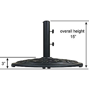 Tropishade Umbrella Base Cast Iron with Black Powder Coating Weight 50 lbs