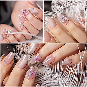 JANYUN 3D Acrylic Butterfly Nail Charms, 120 Pcs Summer Butterfly Nail Glitter Sets Spring Butterflies Nail Charms for Nail Art Decoration DIY Resin Manicure Crafts Design