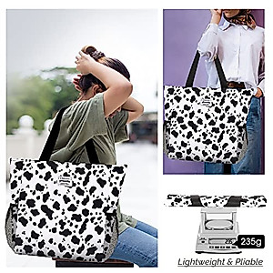 buringer HOMESPON Large Reusable Grocery Shopping Tote Bag Travel Beach Bag for Women Waterproof Bag Tote Bag with Zipper and Pockets for Vacation Gym Hiking