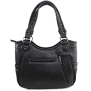 Zelris Spring Bloom Western Concho Women Conceal Carry Tote Handbag Purse Set (Black)