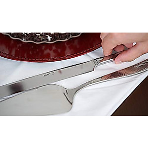 Hudson Essentials Hammered 18/10 Stainless Steel Cake Knife & Cake Server Set