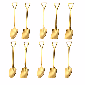 10Pcs Dessert Spoon Shovel Spoon Coffee Spoon Dessert Spoons for Edible Ice Cream Dessert Coffee Tea Sundaes