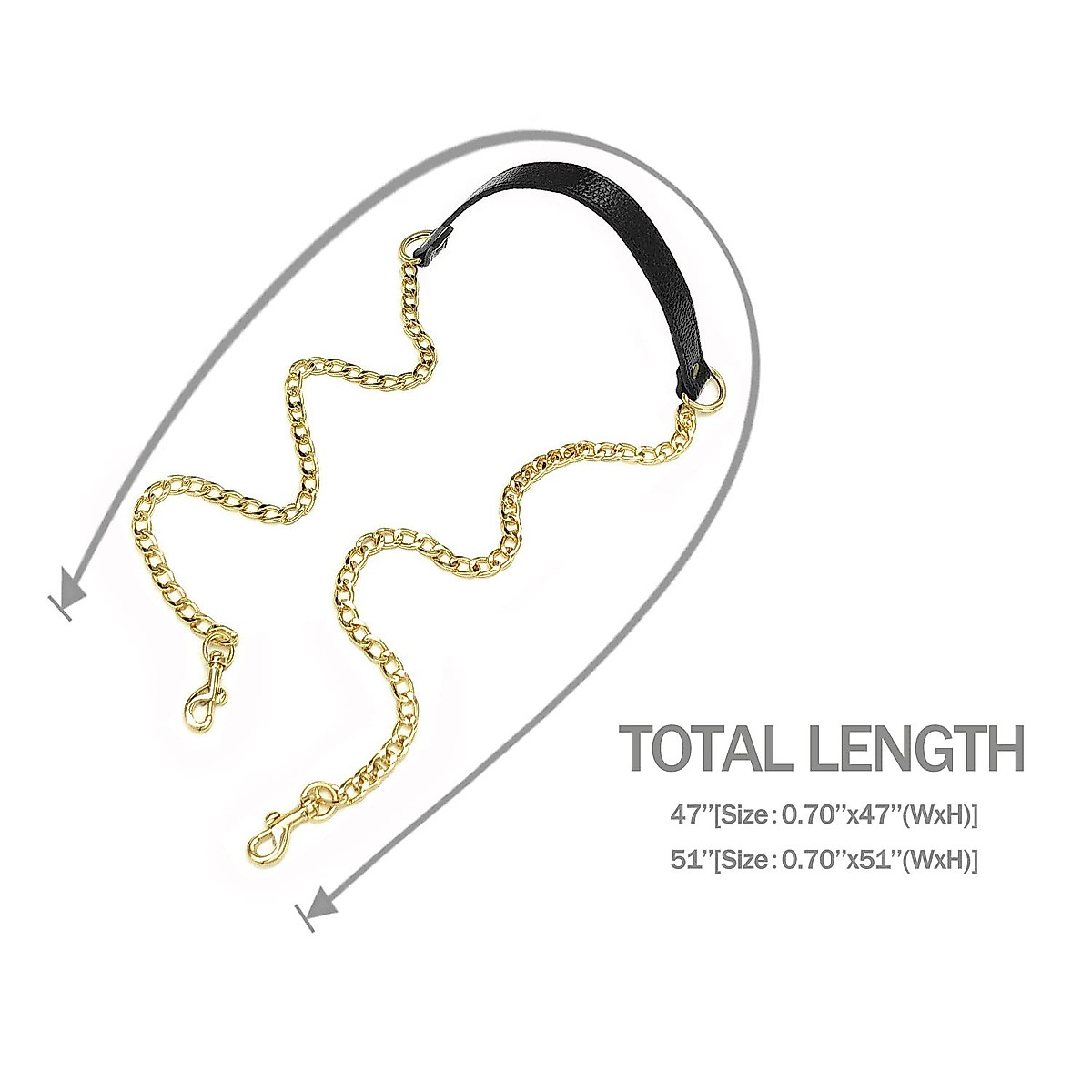 VanEnjoy Replacement Chain & Genuine Leather Shoulder Crossbody Strap (Black(with Tassel))