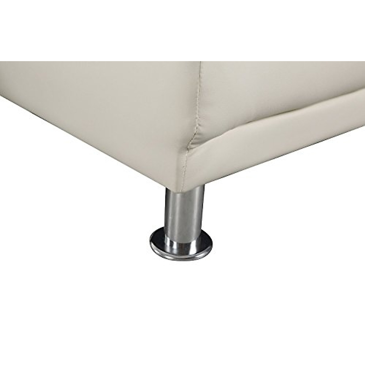 Velago ATTALENS White Modern Convertible Sectional Sofa | Leather Sleeper Queen Size | Reversible Chaise Lounge | Contemporary Living Room Furniture, 116"