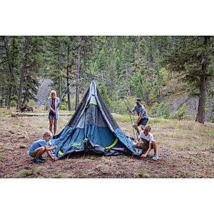 Coleman Camping Tent | 6-Person Dark Room Dome Camping Tent with Fast Pitch Setup, Blue