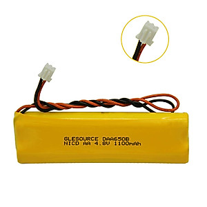 GLESOURCE 4.8V 1100mAh Emergency Lighting Battery Replaces with LITHONIA D-AA650Bx4 Unitech Dual-Lite 0120859 Ni-CD AA 650mAh 4.8V EJW-NI-CAD 800mah BYD D-AA650B-4 Exit Sign Emergency Light(2 Pack)