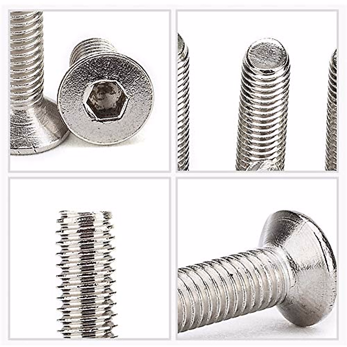 Guard4U 300Pcs Metric M2 304 Stainless Steel Flat/Countersunk Head Hex Socket Cap Bolts Screws Nuts Assortment Kit- M2x 4mm/ 6mm/ 8mm/ 10mm/ 12mm/ 14mm/ 16mm/ 18mm/ 20mm