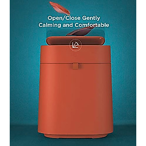 TOWNEW T Air X Orange Self Sealing Trash Can, 3.5 Gallon Automatic Garbage Can with Motion Sensor and Handle, Smart Trash Bin for Living Room Bedroom Kitchen Restroom, Orange