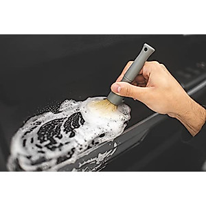 Detail Factory Boar Hair Detailing Brush Large, Comfortable Grip and Heavy-Duty Scrubbing for Interior, Exterior, Engine Bay, Wheels, Exhaust Tips, Textured Plastic