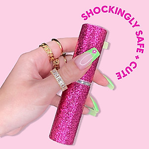 BLINGSTING Mini Lipstick Stun Gun for Women Self Defense with Flashlight & USB Rechargeable Battery, Pink