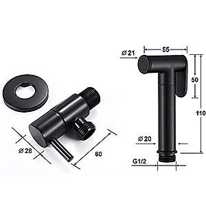 JIYTG Stainless Steel Portable Bidet Toilet Taps Kit Copper Bidet Sprayer Bidet Set Single Cold Toilet Spray Gun Faucet