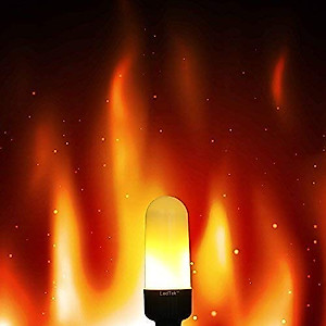 LedTek LED Flame Light Bulb Upward Downward Simulation Fire Flicker Effect Bulb E26 Flame Effect Light Bulb LED Torch Lamp Warm Atmosphere Lamp 90-240V 1800K Color Temperature