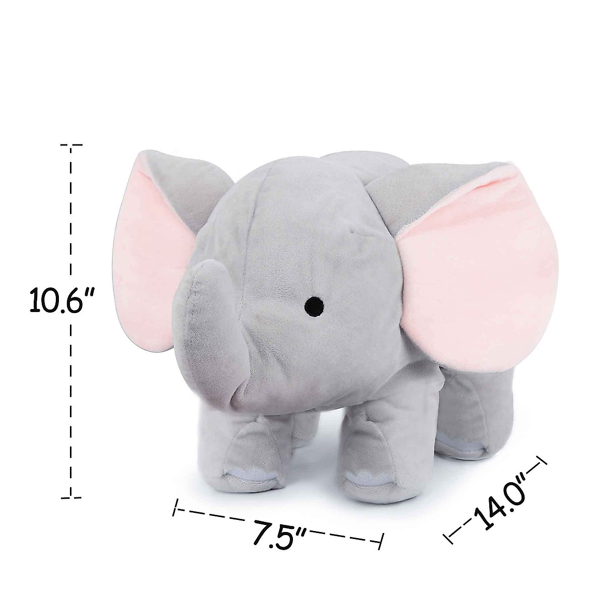 WEIGEDU Elephant Stuffed Animals for Girls Boys Birthday Playmate Gifts- 4 in 1 Plush Toy Mommy Elephant PlaySet with 3 Babies Doll Surprise Toys, 14 inches