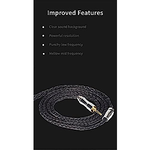 24 Core MMCX Earphone Cable-KBEAR [Show] Upgrade Cable, 5N OFC Silver Plated Cable, IEM Detachable Cable with2.5mm Plug, Suit for DM7 T3 T2 FH5 FH9 FA9 I3 FH5S (MMCX2.5, Black)