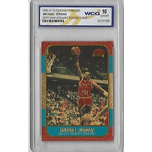 Michael Jordan Fleer Polychrome 10TH Anniversary Brushed Gold WCG GEM-MT 10 Rookie Card!