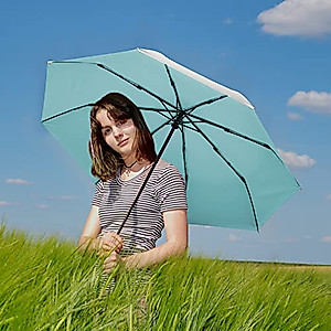 G4Free UPF 50+ UV Protection Large Travel Umbrella 46 Inch Auto Open Close Windproof Sun Blocking Umbrella (Lake Blue)