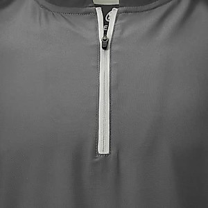 Wire2wire Men's Performance Long Sleeve Baseball Cage Jacket Grey/Grey 2XL