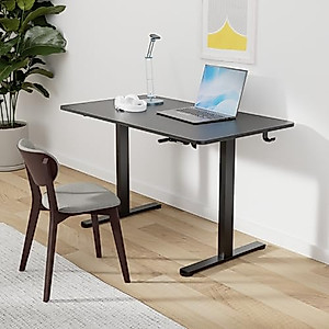 Our Modern Space Height Adjustable 44 Inches MANUAL Standing Desk - Ultra Durable Home Office Large Rectangular Computer or Laptop Sit Stand Workstation Table - 44 x 24 inches - BLACK