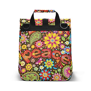 ALAZA Hippie Peace Symbol Paisley Floral Lunch Bag Women Insulated Cooler for Men Kids Roll Top Leak Proof Tote Cooling Purse