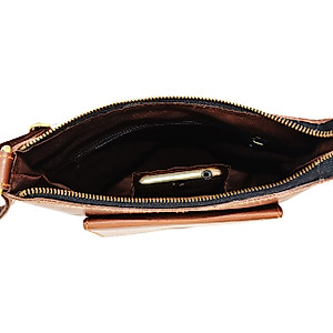 URBAN DEZIRE Genuine Leather Handmade Vintage Cross-body Sling Shoulder bag for Women (Brown, Medium)