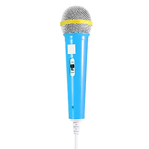 Estink Wired Microphone, Classic Wired Dynamic Microphone 3.5mm Jack Lightweight No Battery for Kids Singing Mechine Home Wired Microphone(Blue)