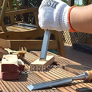 GREBSTK 4PCS Professional Wood Chisel Tool Sets Sturdy Chrome Vanadium Steel Chisel, 1/4 inch,1/2 inch,3/4 inch,1 inch (Oxford Bag)