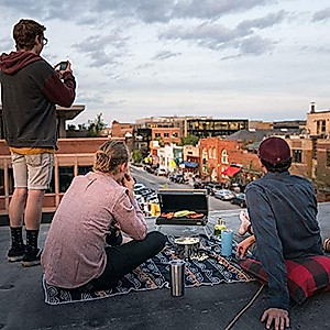 Portable Gas BBQ Grill, Outdoor Grill And Stove, Small Gas Barbecue, for Garden, Patio, Backyard, Camping, Black