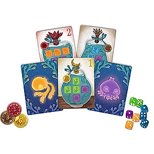 Z-Man Games Noctiluca Board Game - Dive into The Glowing Depths in This Colorful Dice Game! Strategy Game for Kids & Adults, Ages 8+, 1-4 Players, 30 Minute Playtime, Made