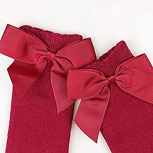 DRESHOW BQUBO Baby Knee High Sock Toddler Girl Dress Socks Baby Knit Stocking Cotton Infant Girls Socks