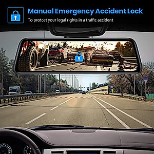 AUTO-VOX T9 OEM Look Rear View Mirror Backup Camera with Neat Wiring, 9.35''Full Touch Screen Stream Media Monitor with Back Up Camera System, 1080P Super Night Vision Reverse Camera for Car/Trucks