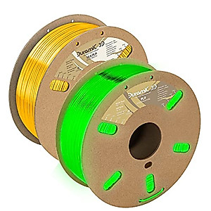 Silk PLA Roayl Gold and Glow in The Dark Green PLA Bundle, 3D Printing Filament 1.75mm, Dimensional Accuracy +/- 0.05 mm