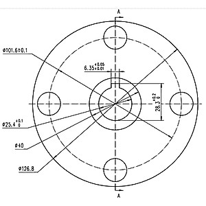 Gekufa Go Kart Live Axle Hub 4" x 4" with 2-3/4" Hub and 1" to 3/4" Step Down