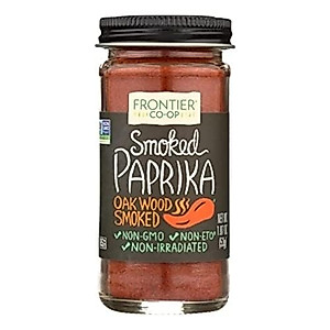 Frontier Co-op Smoked Paprika, 1.87 Ounce, Oak Wood Smoked & Ground Spanish Paprika, Deep Smokey Flavor, Kosher