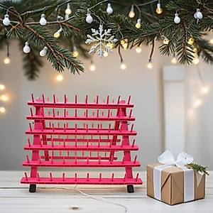 lightmay Braiding Hair Rack - Hair Extension Holder with 120 Pegs Multifunction Braiding Hair Holder Time Saving Extension Holder (120 Pegs, rose red)