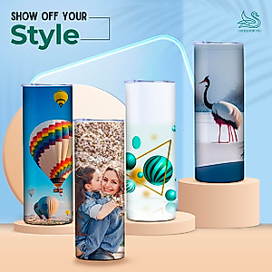 Goods For You Sublimation Tumblers 20 oz - Sublimation blanks, Stainless Steel Double Wall Insulated Straight & Skinny Tumbler Individually Gift Boxed with Lids, Straws & All Accessories, 8 PACK