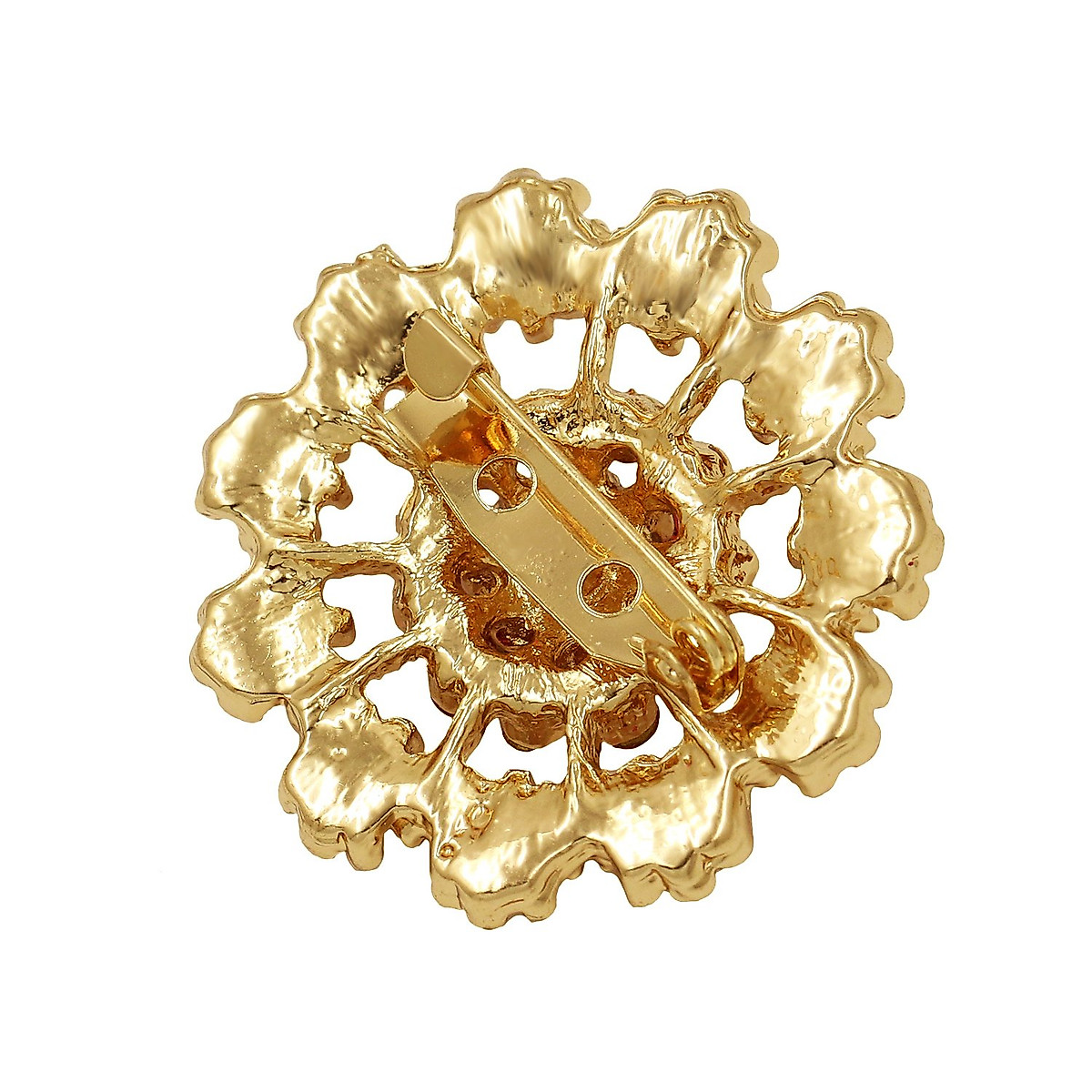 Lot 24pc Mixed Color Rhinestone Crystal Flower Brooches Pins