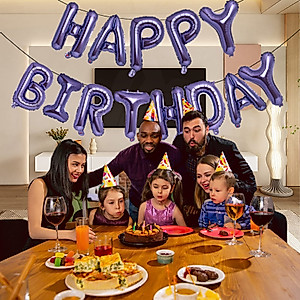 UWPVOWSR Purple Personalized Name Happy Birthday Balloon Banner Happy Birthday Balloon Letters Balloons 2 Sets A- Z 16 inch Mylar Foil Birthday Party Decorations for Kids Women Men Boys Girls Adults