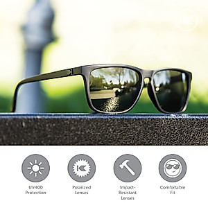 Knockaround Fast Lanes Polarized Sunglasses for Men & Women - Impact Resistant Lenses & Full UV400 Protection, All Black Frames on Black Lenses