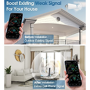 Amazboost Cell Phone Booster for Home -Up to 2,500 sq ft, Cell Phone Signal Booster Kit, All U.S. Carriers -Compatible with Verizon, AT&T, T-Mobile, Sprint & More-5G 4G LTE 3G FCC Approved