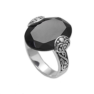 NOVICA Artisan Handmade Onyx Cocktail Ring Oval Sterling Silver from Bali Red Single Stone Indonesia Birthstone [crownbezel 0.8 in H x 0.7 in W x 0.2 in D Band Width 5 mm W] ' Mysterious Oval'
