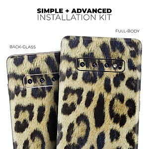 DesignSkinz Real Leopard Hide V3 Protective Vinyl Decal Wrap Skin Cover Compatible with The Samsung Galaxy S20 (Screen Trim & Back Glass Skin)
