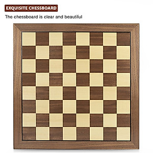 AMEROUS 17 Inches Wooden Chess Board Only, Professional Tournament Chess Board Large with Gift Package - Chess Rules, Beginner Chess Board Game for Kids, Adults
