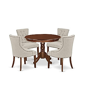 East West Furniture HLFR5-MAH-05 Dining Set, 5-Piece