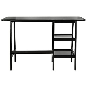 Safavieh Home Collection Sofara 2-Shelf Office Living Room Bedroom Study Foyer Writing Desk DSK1403A, 0, Matte/Black
