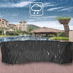 COOSOO Curved Sofa Cover Outdoor Patio Furniture Cover Couch Sectional Protector Waterproof Half Moon Sofa Set Cover with Windproof Elastic Cord for Garden Lawn Indoor All Weather Protection
