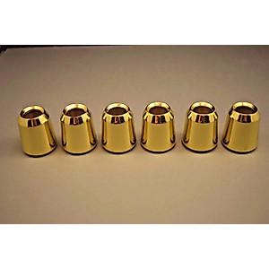 Set of 6 Solid Brass Candle Followers, Candle Toppers for 7/8" Diameter Candles (6 Pieces)